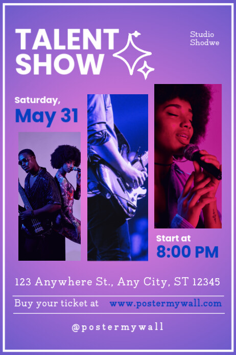 Copy of Purple Modern & Minimal Talent Show Poster | PosterMyWall