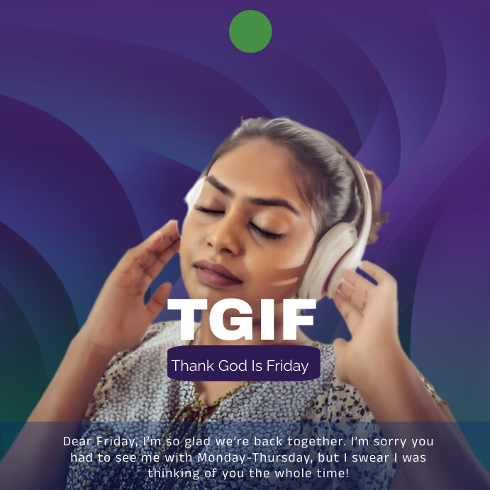 Purple Modern & Minimal TGIF Celebration Inst Template | PosterMyWall