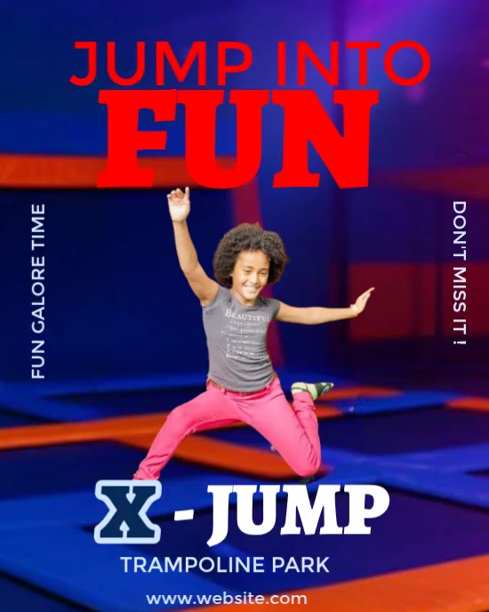 Purple Modern & Minimal Trampoline Park Flyer Instagram Portrait ...