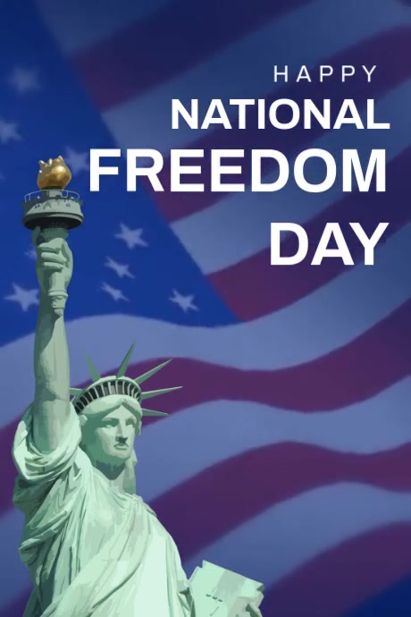 Purple Modern & Minimal Usa National Freedom Day Video Poster Template ...