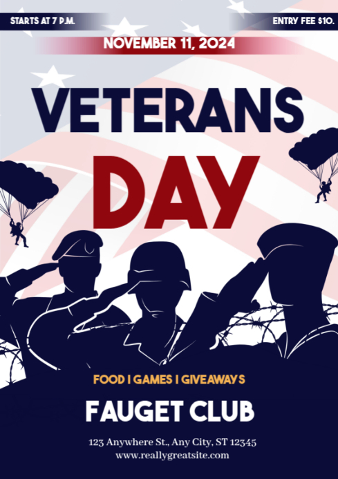 Purple Modern & Minimal Veterans Day 2025 A4 Template | PosterMyWall