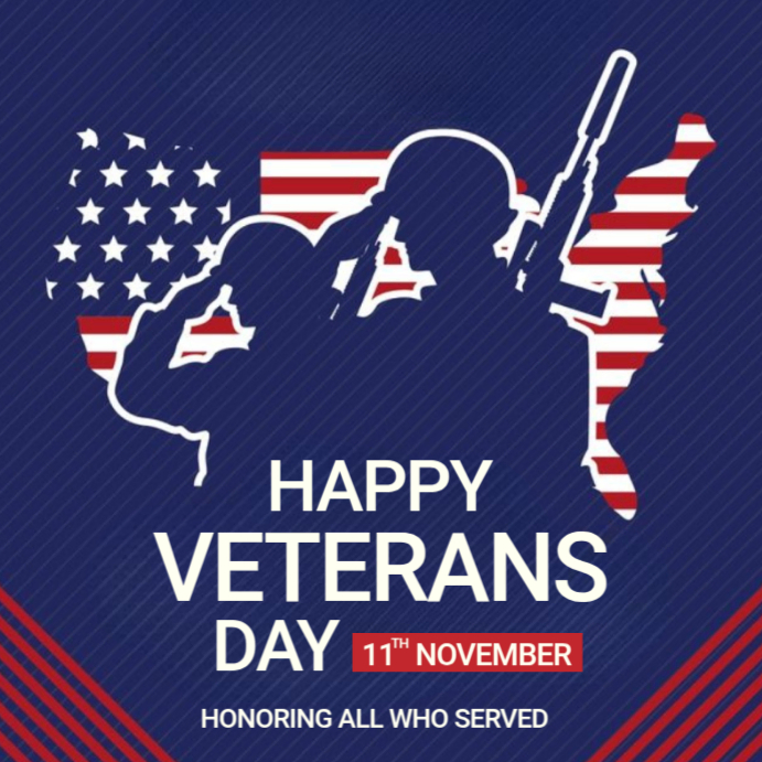 Purple Modern & Minimal Veterans Day Instagram Post Template | PosterMyWall