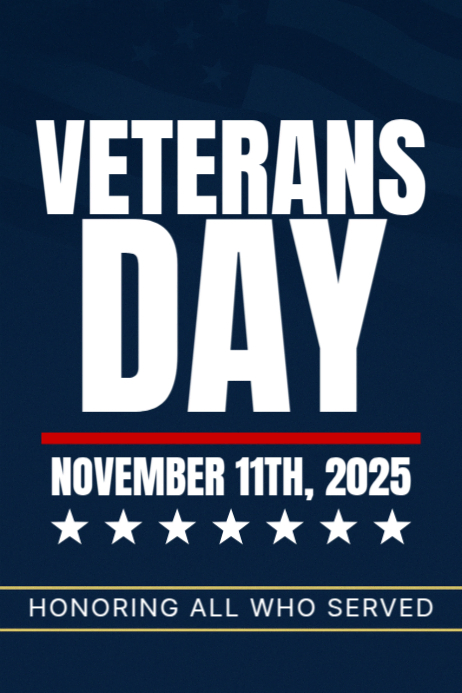 Purple Modern & Minimal Veterans Day Poster Template | PosterMyWall