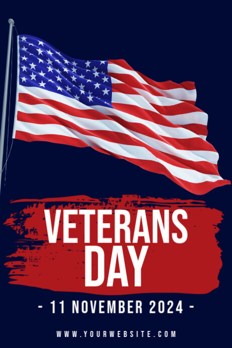 Purple Modern & Minimal Veterans Day Poster Template | PosterMyWall