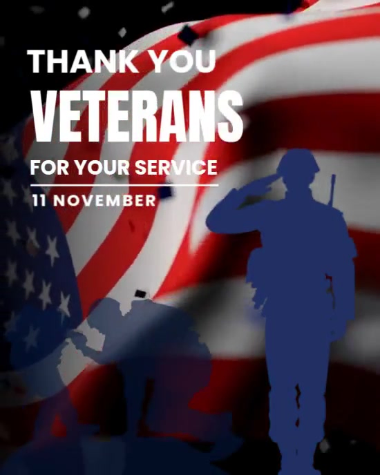 Plantilla de Purple Modern & Minimal Veterans Day Video Wish Flyer ...
