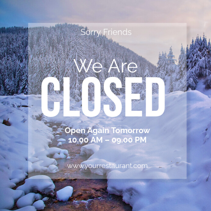 Copy of Purple Modern & Minimal We Are Closed Instagram Post | PosterMyWall