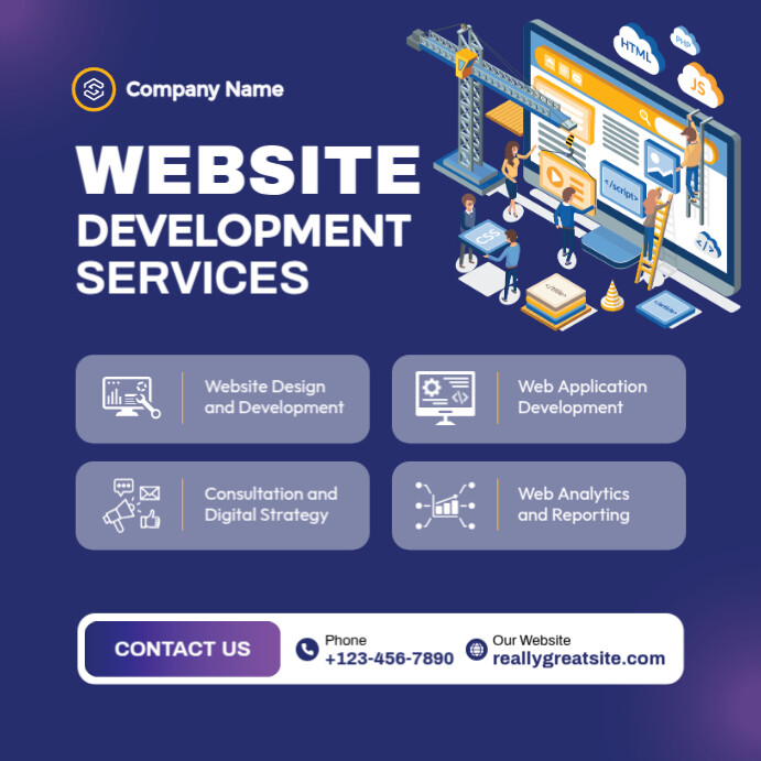 Copy of Purple Modern & Minimal Web Design Service Instagram Post ...
