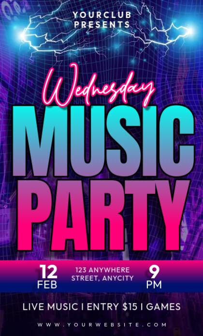 Purple Modern & Minimal Wednesday Music Party Legal As Template ...