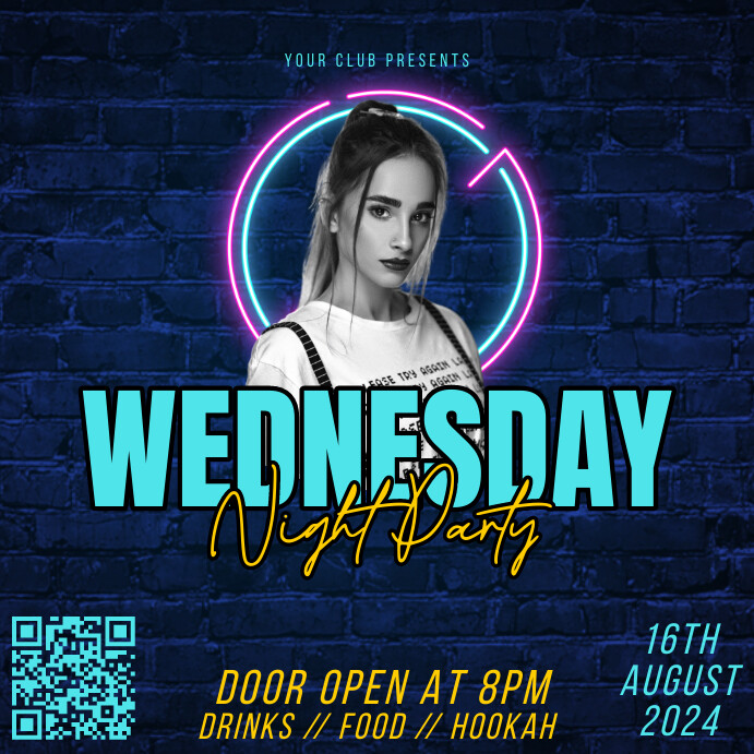 Purple Modern & Minimal Wednesday Night Party Template | PosterMyWall