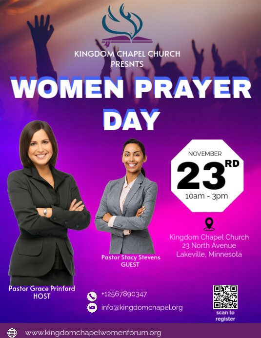 Copy of Purple Modern & Minimal Women Prayer Day Flyer (us Letter ...