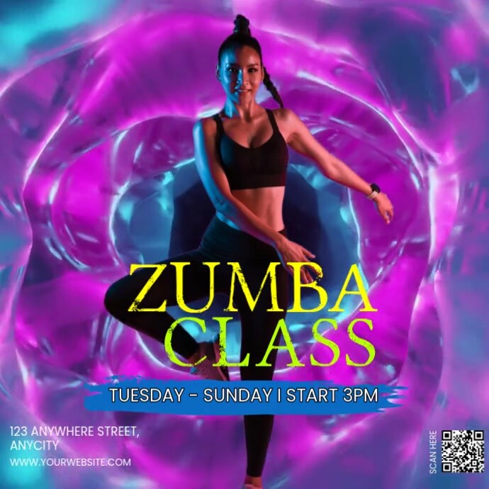 Copy of Purple Modern & Minimal Zumba Classes Pos Instagram | PosterMyWall