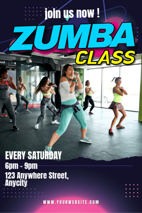 Plantilla de Purple Modern & Minimal Zumba Classes Poster | PosterMyWall
