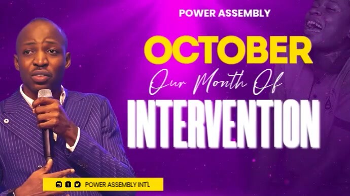 Purple Modern & Minimal Church October Theme Template Digital Display ...