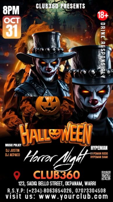 Plantilla de Purple Modern & Minimal Halloween Party Flyer Instagram ...