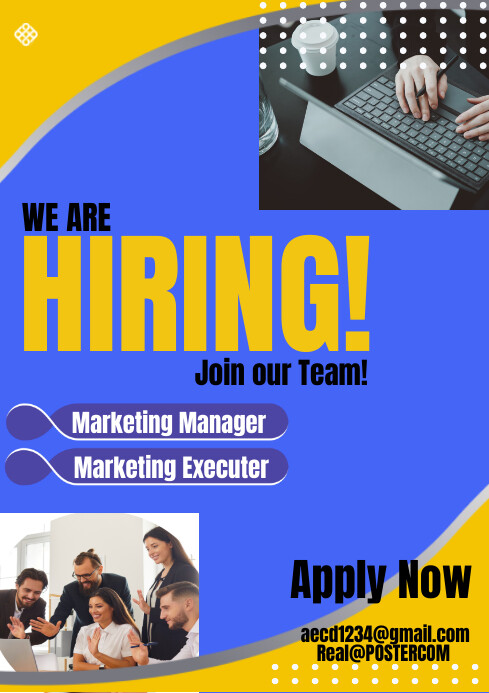 Copy of Purple Modern & Minimal Job Hiring A2 | PosterMyWall