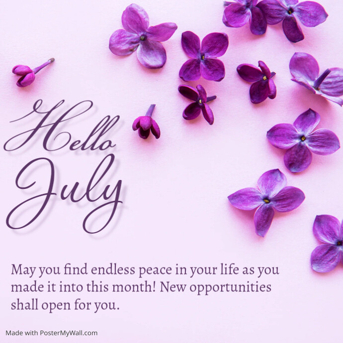 Purple Modern and minimal Hello June New Mon Template | PosterMyWall