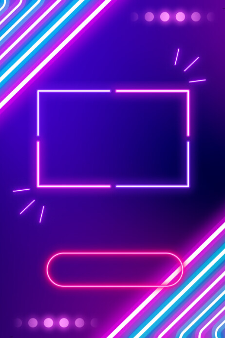 Purple Modern Neon Party Celebration Invitation Card Template ...