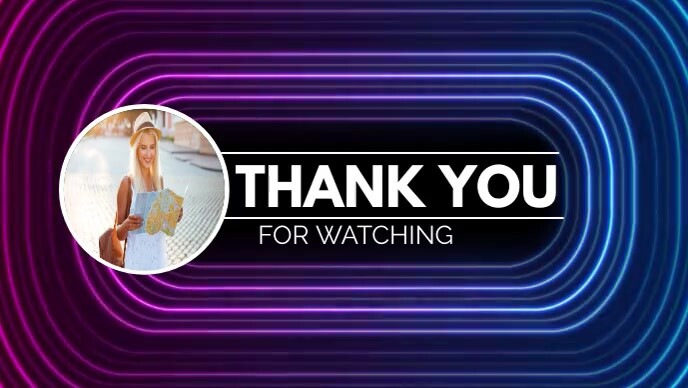 Purple Modern Thank You For Watching YouTube Template | PosterMyWall
