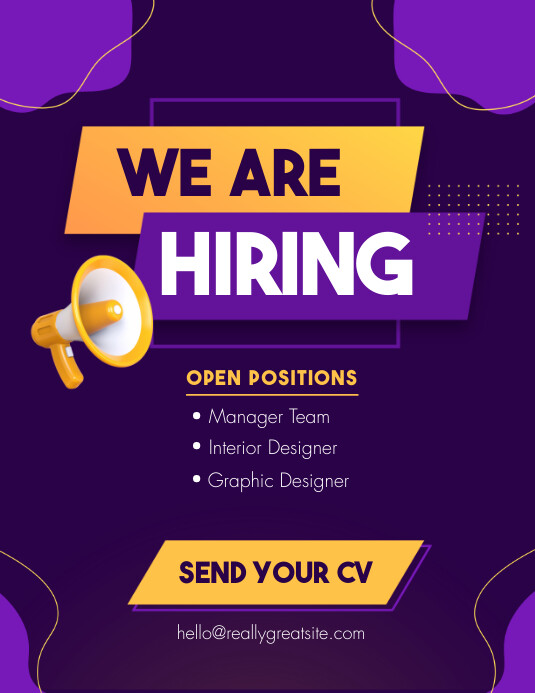 Modèle Purple Modern We Are Hiring Posters | PosterMyWall