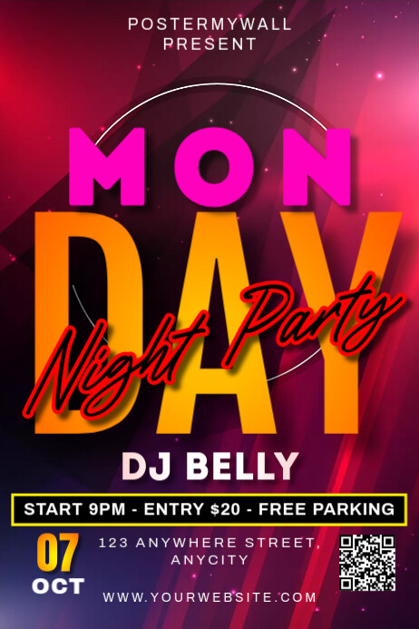 Copy of Purple Monday Night Party Poster | PosterMyWall