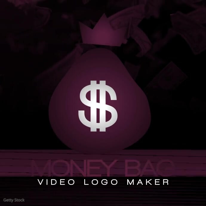 Purple Motion Money Bag Crown Logo Template | PosterMyWall