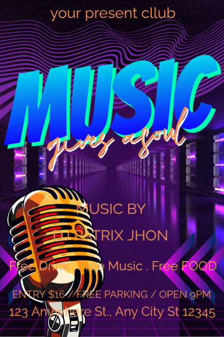 Purple Music Event Poster Template | PosterMyWall