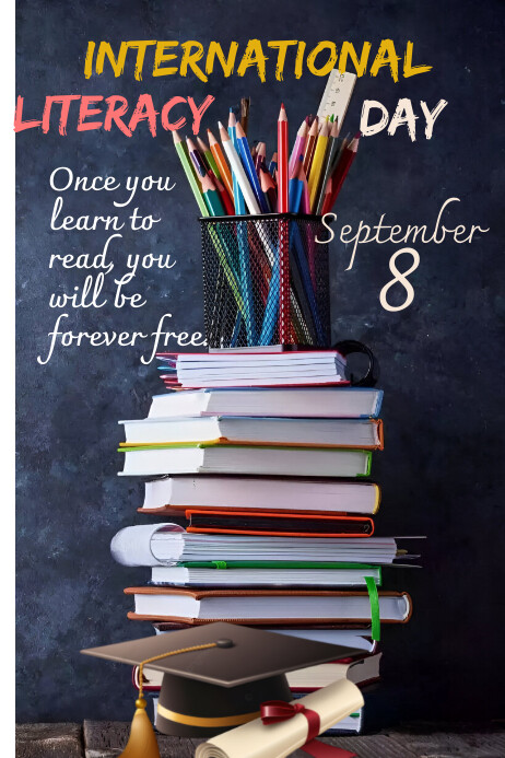Plantilla de Purple National Literacy Day Poster | PosterMyWall