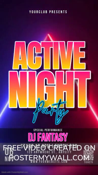Copy of Purple Neon Active Night Party Reel Instagram | PosterMyWall