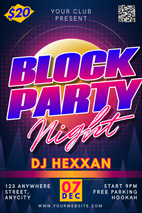Copy of Purple Neon Block Party Poster | PosterMyWall