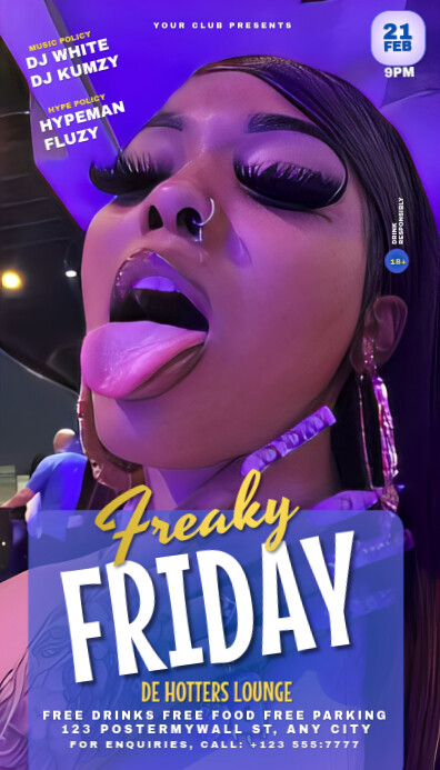 Copy of Purple Neon Blue Background Gradient Freaky Friday Business Card | PosterMyWall