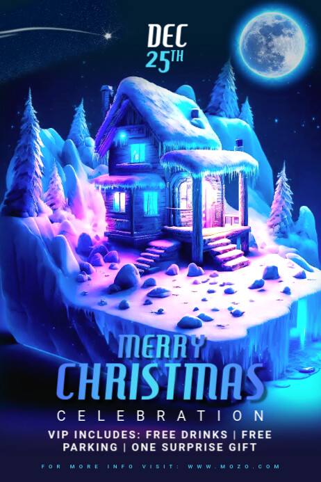 Purple Neon Christmas Poster Template | PosterMyWall