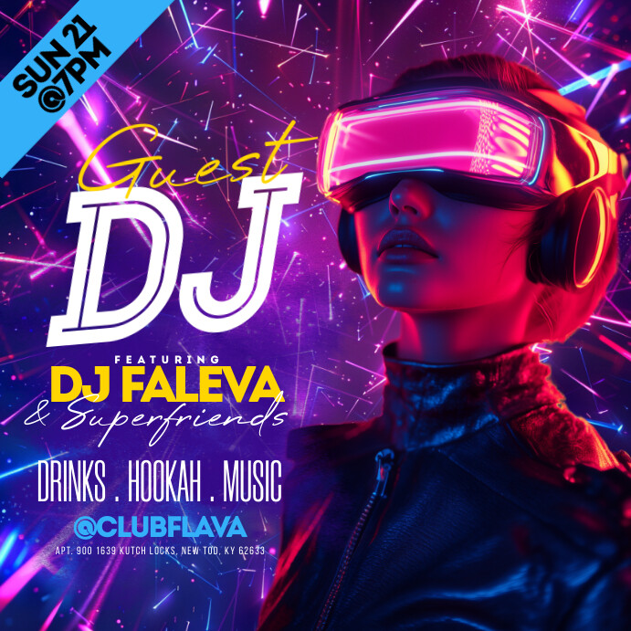 Copy of Purple Neon Dj Instagram Post | PosterMyWall