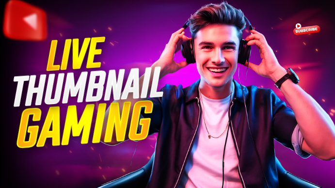Purple Neon Gaming Thumbnail Design For Your Video Youtube Thumbnail ...