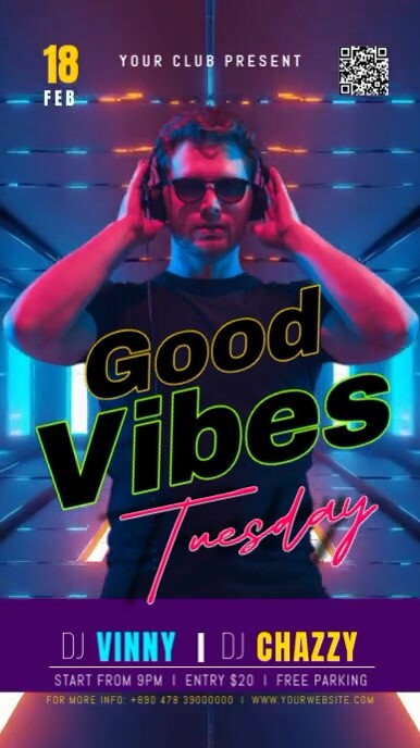 Copy of Purple Neon Good Vibes Tuesday Reel Instagram | PosterMyWall