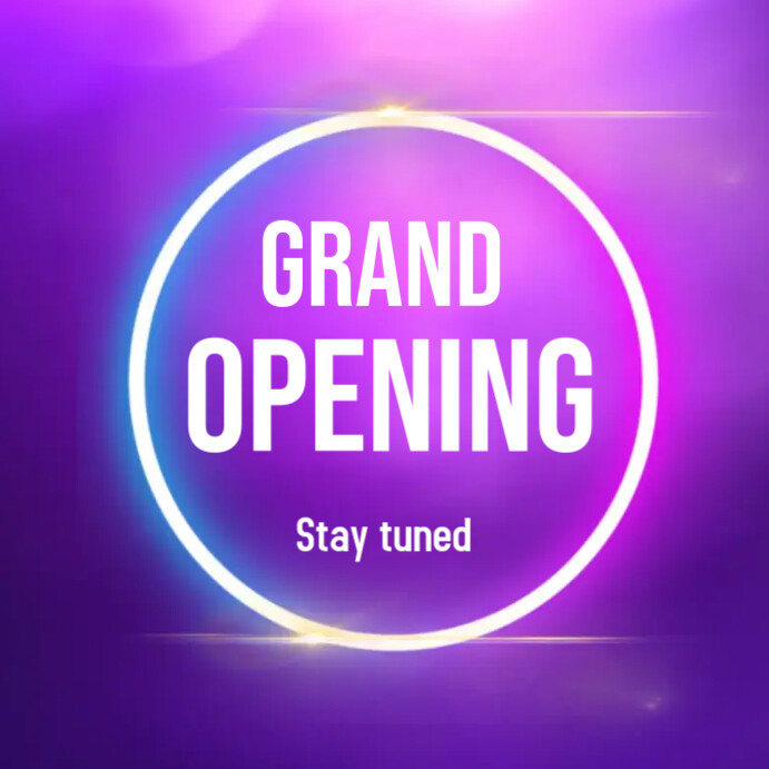 Purple Neon Grand Opening Instagram Post Templat | PosterMyWall