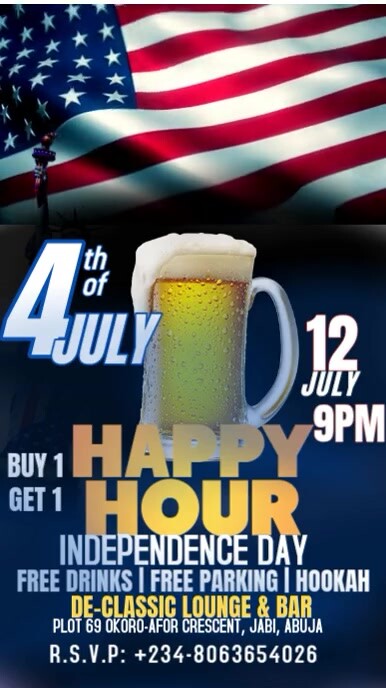 Copy of Purple Neon Happy Hour Independence Day Instagram Story ...