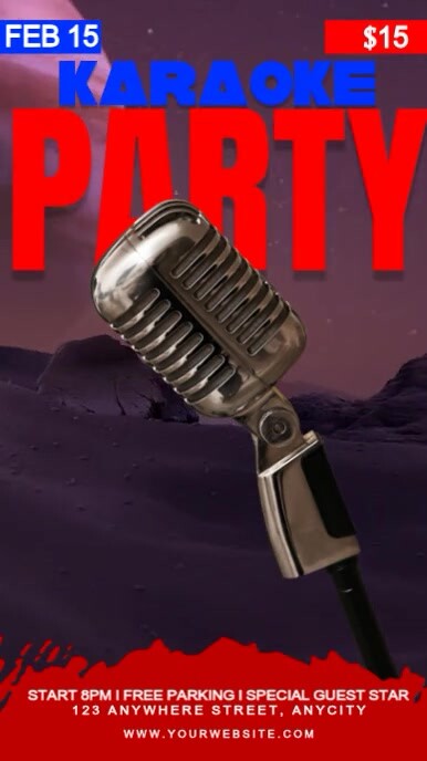 Purple Neon Karaoke Party Reel Instagram Template | PosterMyWall