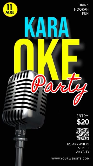 Purple Neon Karaoke Party Reel Instagram Template | PosterMyWall