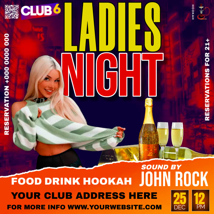 Purple Neon Ladies Night Sexy Ads Instagram P Template | PosterMyWall