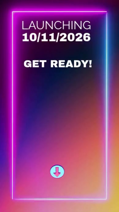 Purple Neon launching soon Digital Display (9:16) Template | PosterMyWall