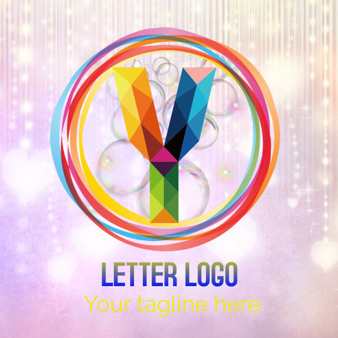 Plantilla de Purple Neon Letter Logo Instagram Post | PosterMyWall