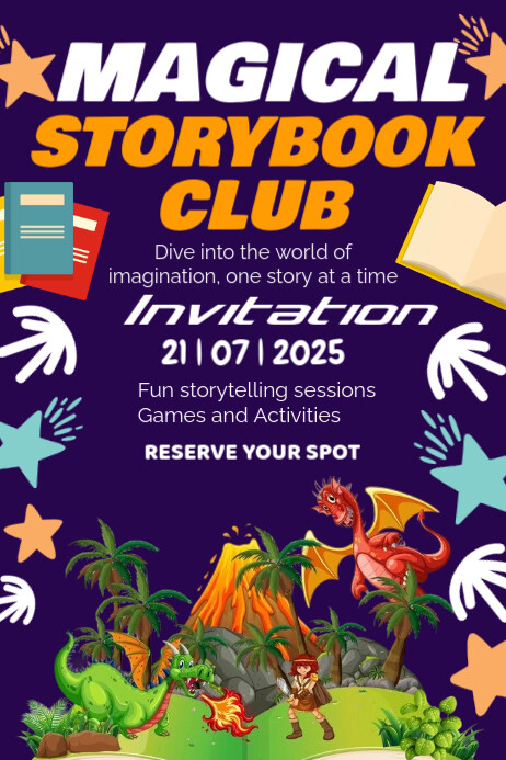 Copy of Purple Neon Magical Storybook Club Poster | PosterMyWall