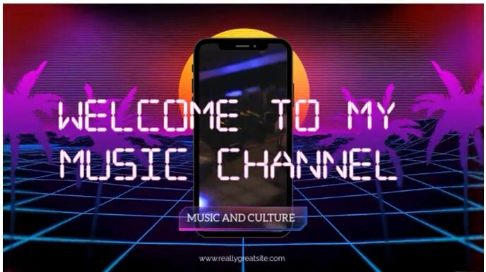 Purple Neon Music Party Digital Display (16:9 Template | PosterMyWall