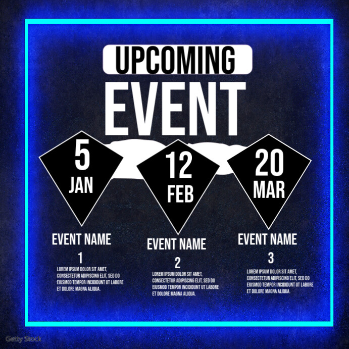 Purple Neon Neon Light Upcoming Event Instagram Post Template ...