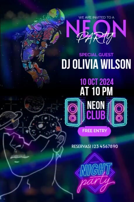 Copy of Purple Neon Neon Party Poster | PosterMyWall