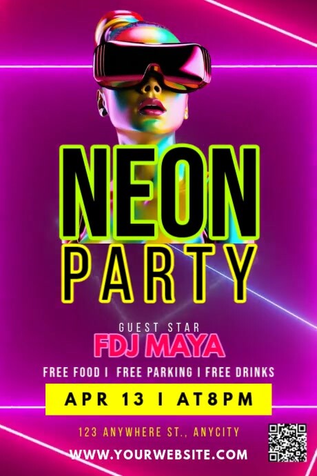 Copy of Purple Neon Neon Party Poster | PosterMyWall