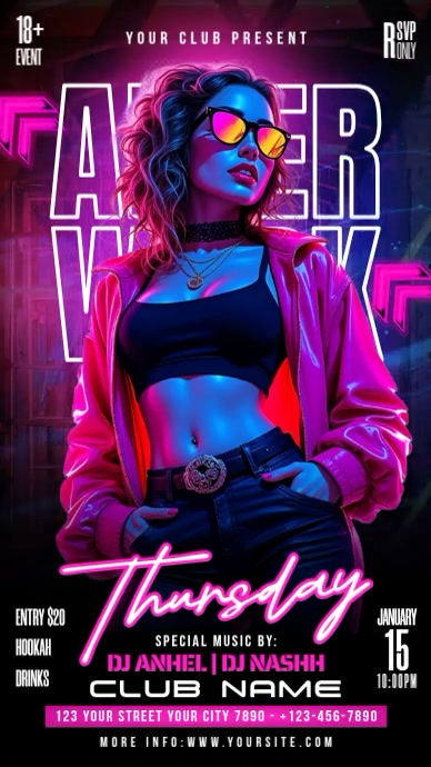 Plantilla de Purple Neon Night Party Instagram Reel | PosterMyWall