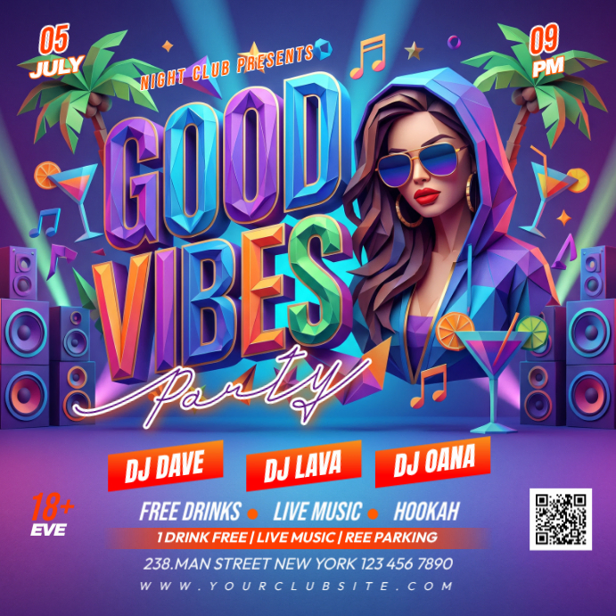 Nightclub Party Instagram Ad Template | PosterMyWall