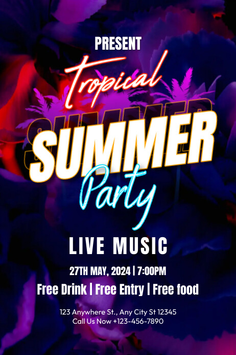 Purple Neon P Poster Template | PosterMyWall