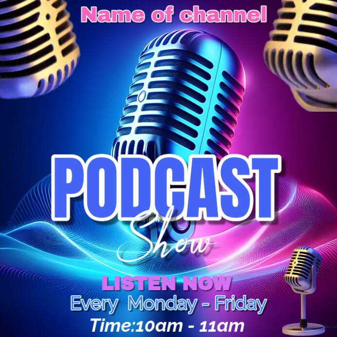 Copy of Purple Neon Podcast Cover Instagram Post | PosterMyWall